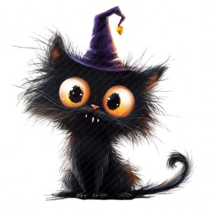 Cute Spooky Halloween Black Cat Clipart – 23 Witchy Pngs DIY Crafts ...