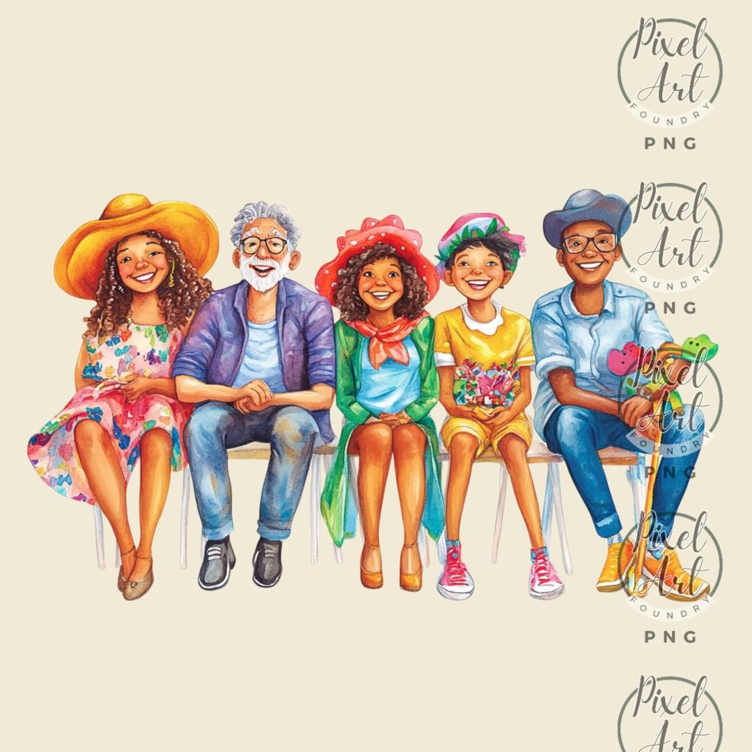 Diverse Family Friends Clipart Celebration PNG 20 Images Vibrant ...