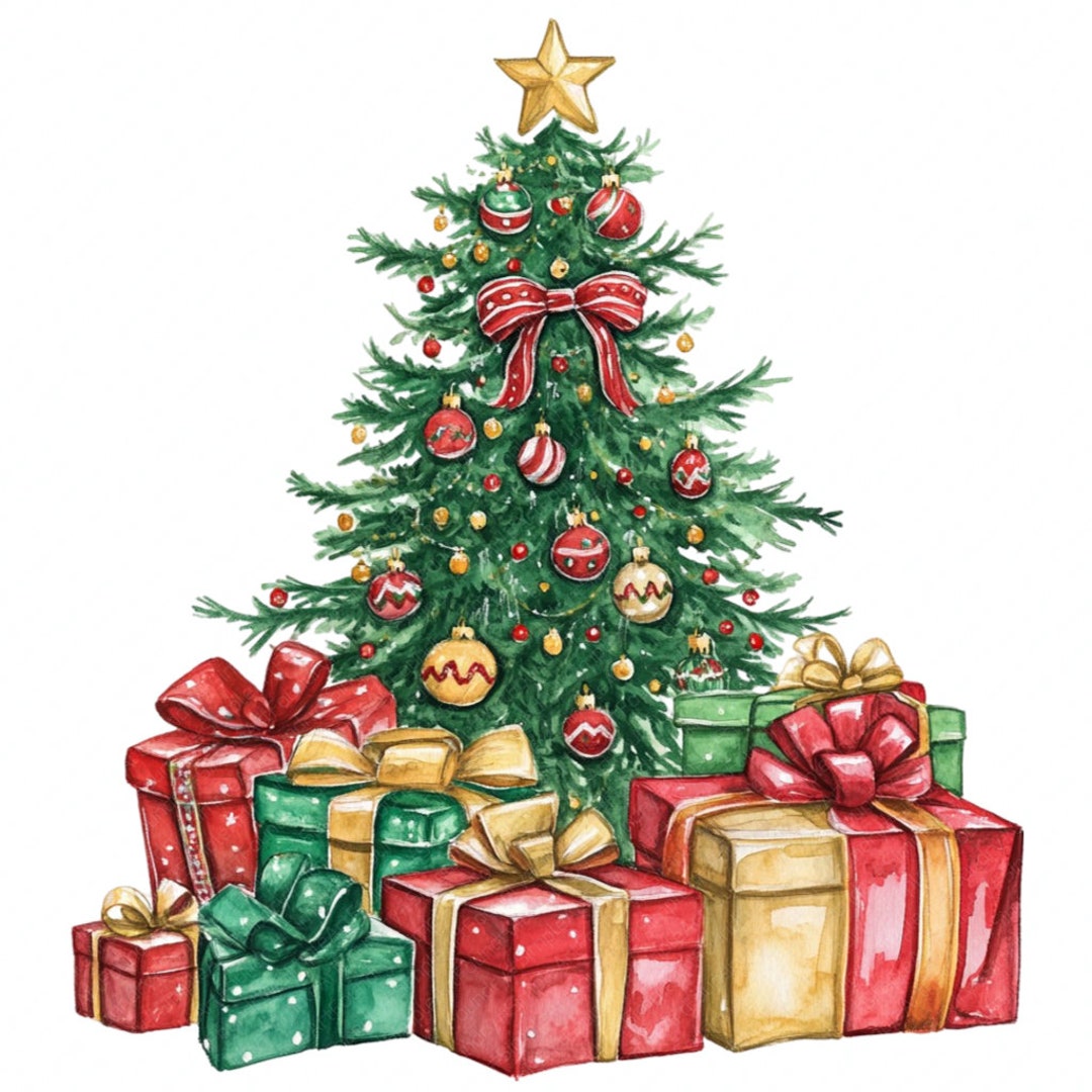 Classic Christmas Tree Clipart Set 24 Festive Tree Designs With ...