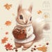 Fall Squirrel Clipart Cozy Autumn Squirrel Art Woodland Animal ...