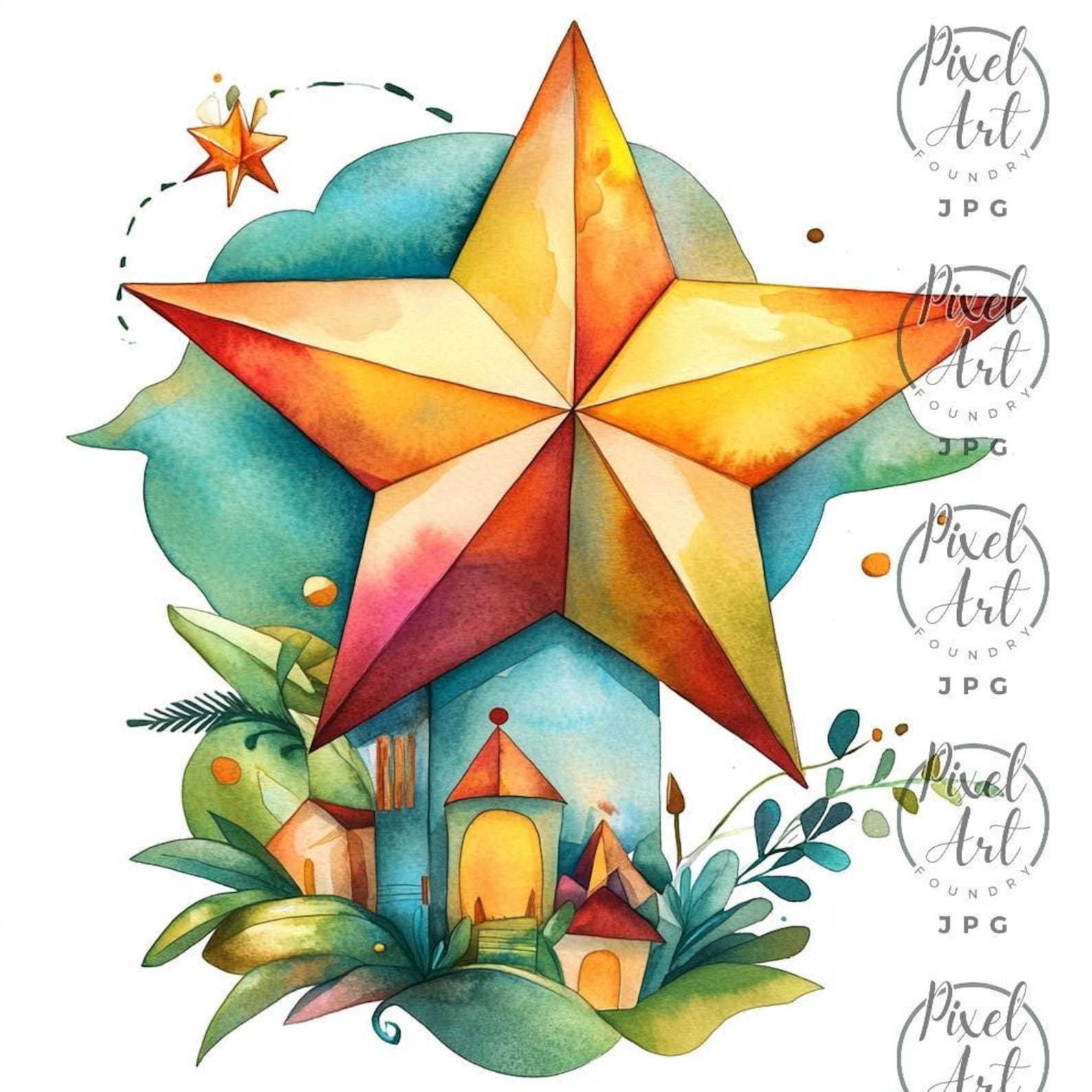 Vibrant Christmas Cheer Clipart Set Holiday Festive Designs Candy Cane ...