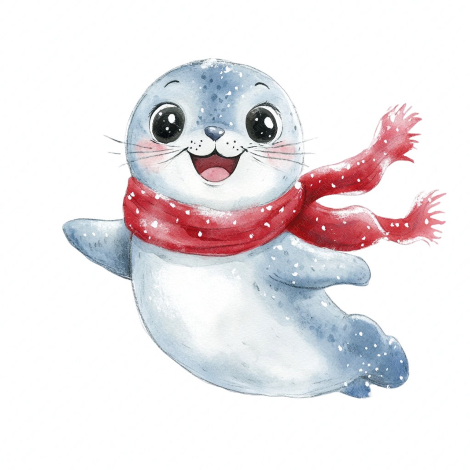Holiday Baby Seal Clipart: Winter Christmas PNG Set - Etsy