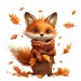 Fall Fox Clipart Set, 28 Pngs, Cozy Foxes With Leaves and Sweaters ...