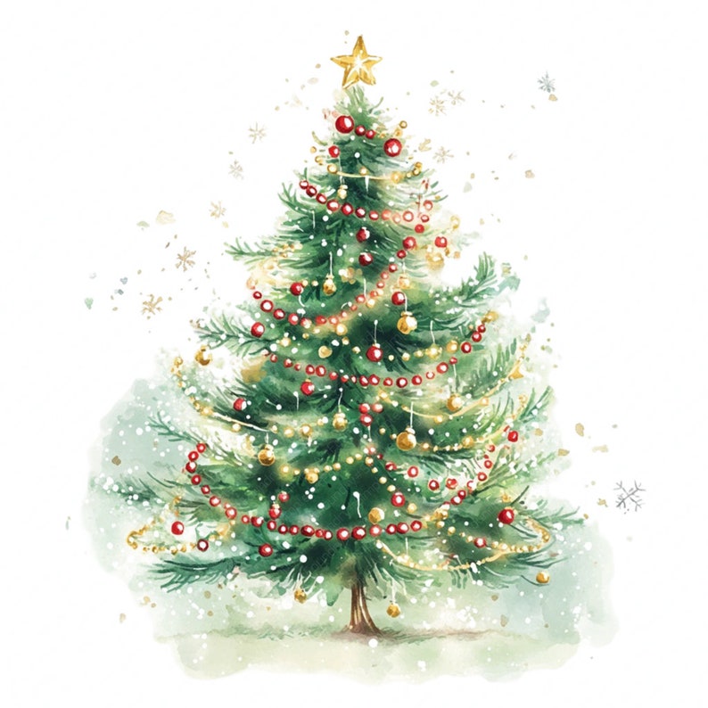 Classic Christmas Tree Clipart Set 24 Festive Tree Designs With ...