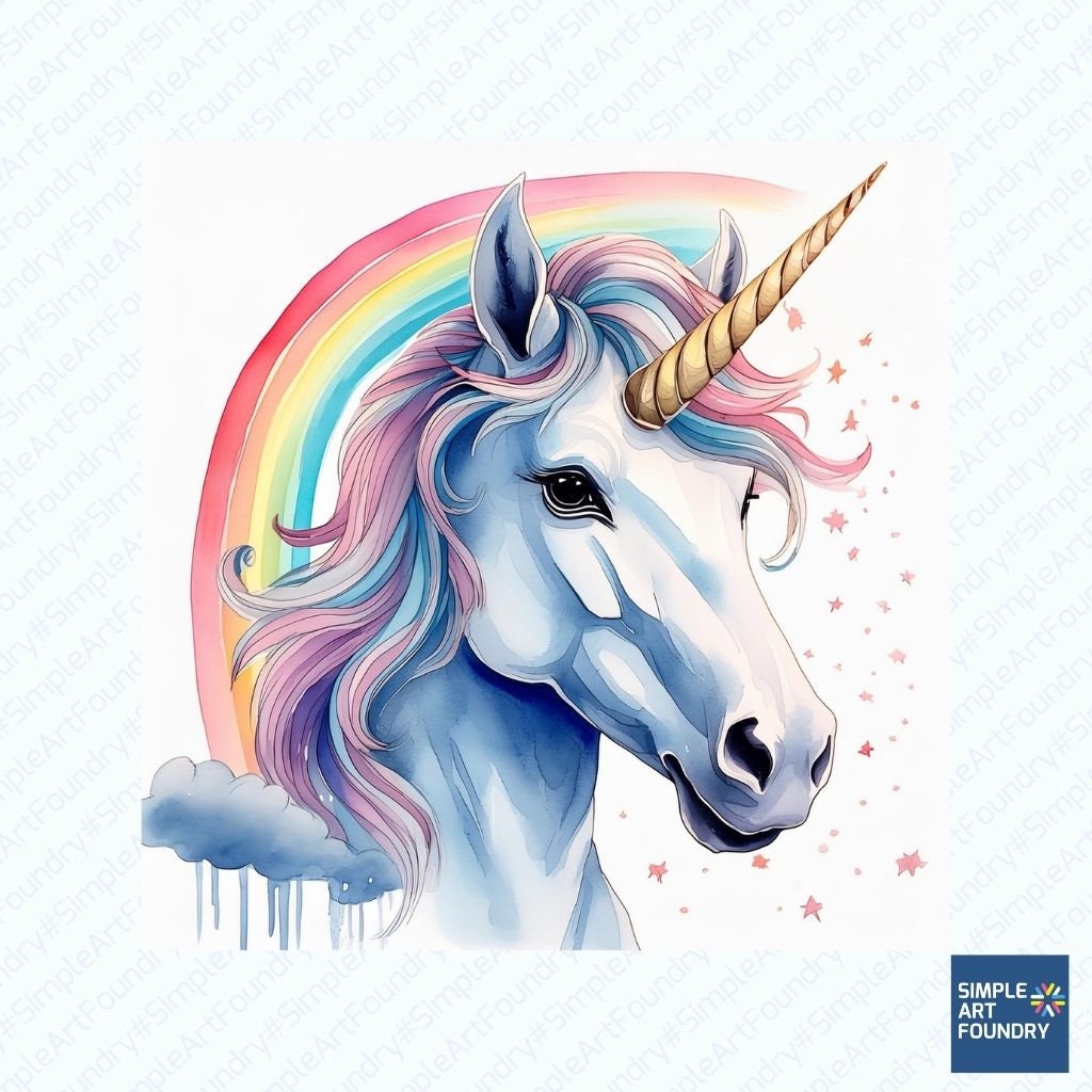 16 Magical Unicorn Clipart | Watercolor JPG | Whimsical Art for ...