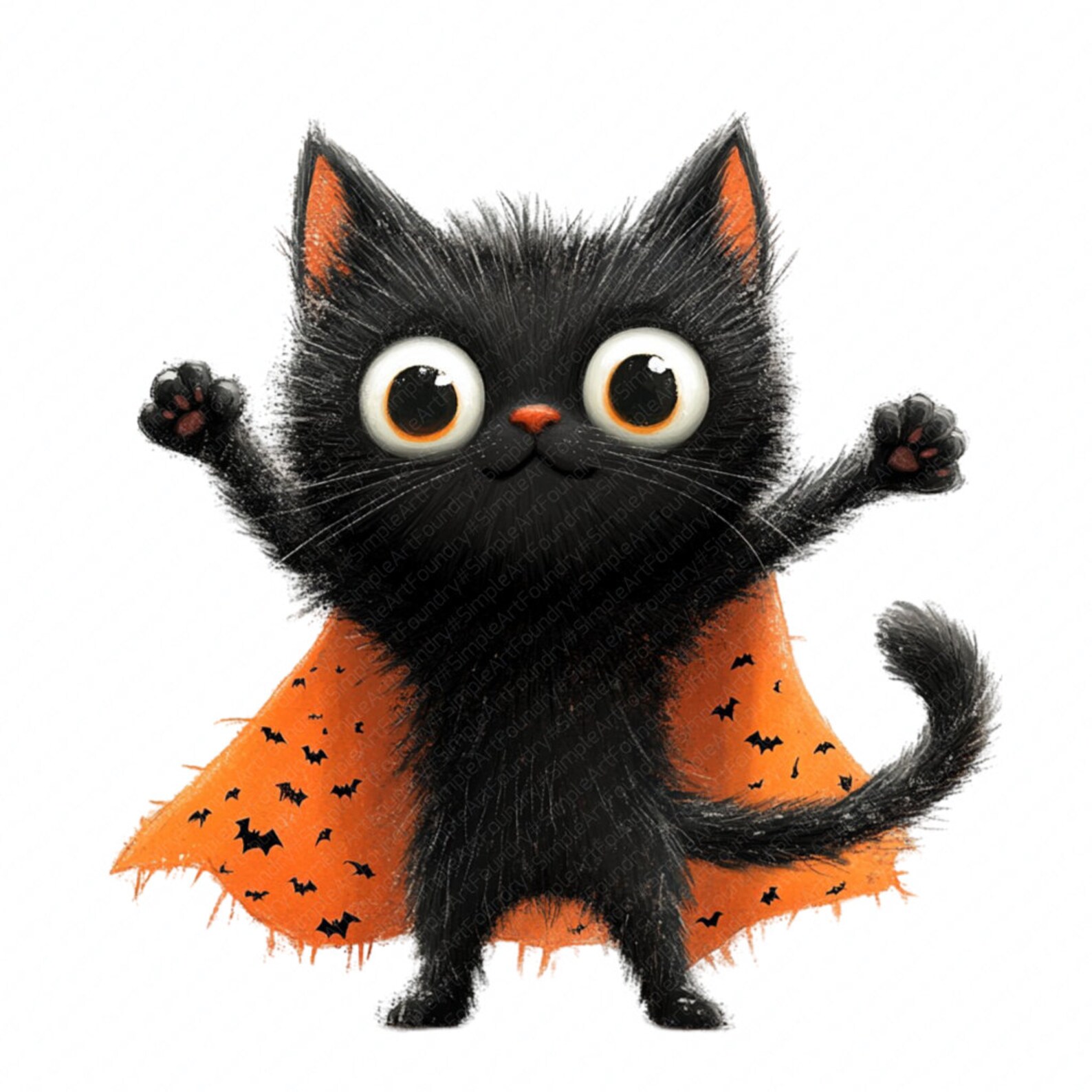Cute Spooky Halloween Black Cat Clipart – 23 Witchy Pngs DIY Crafts ...