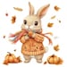 Fall Bunny Clipart Set | Cozy Sweater, Autumn Leaves (28 Pngs) - Etsy