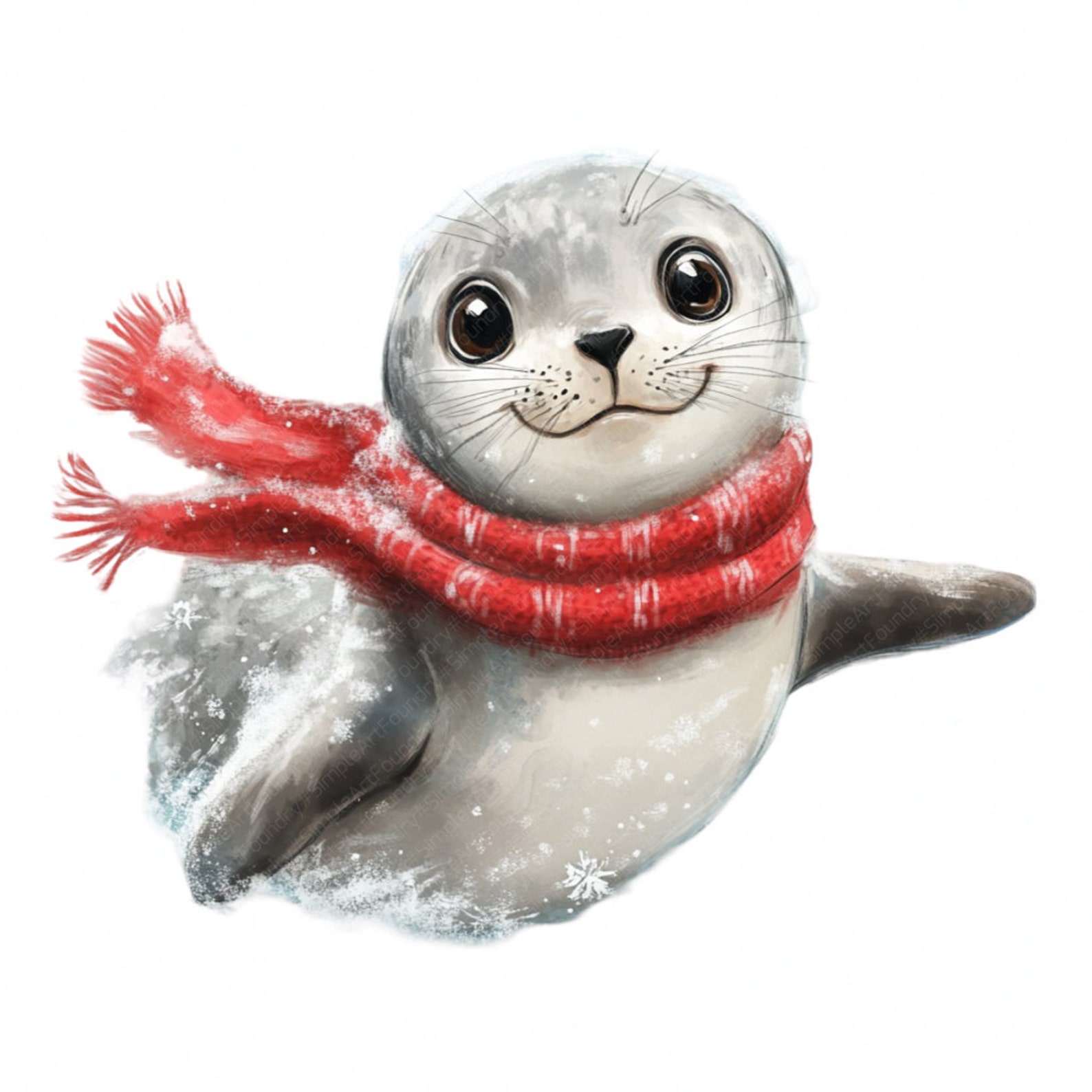 Holiday Baby Seal Clipart: Winter Christmas PNG Set - Etsy