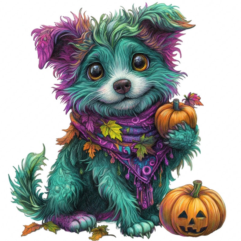 Festive Fall Dog Clipart Set, 18 Pngs, Cute Dogs With Pumpkins and ...
