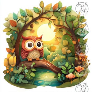Autumn Woodland Animals Clipart Fox Squirrel Raccoon Rabbit Owl ...