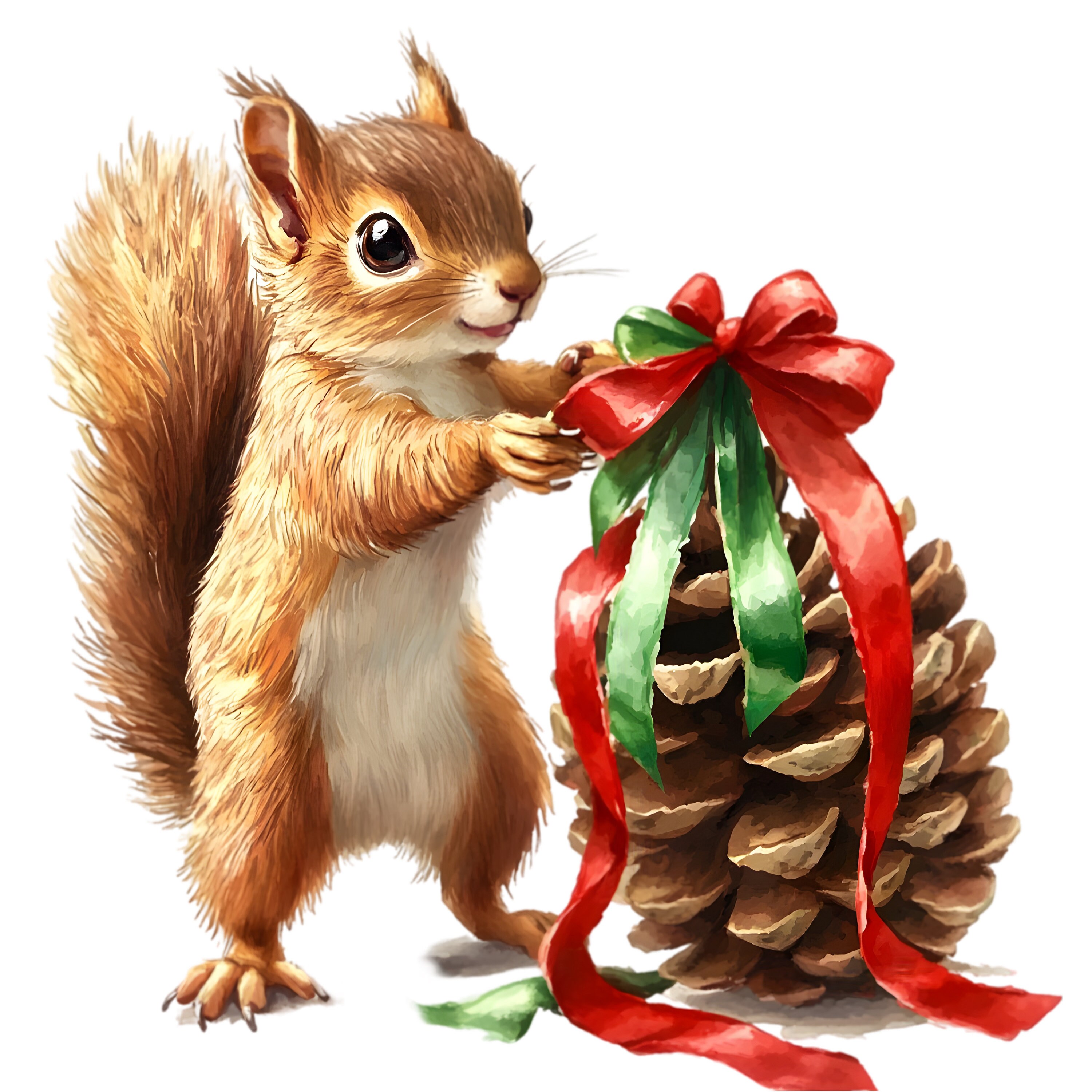 Christmas Squirrel Clipart Set, Festive Holiday Pngs (digital Download ...