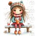 Ice Skating Quirky Girls Clipart Collection Winter Fun Playful Girls ...
