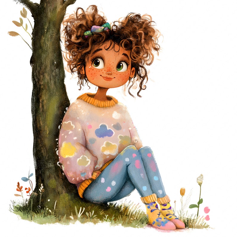 Whimsical Girls Clipart Set 18 Playful Pngs of Quirky Girl ...