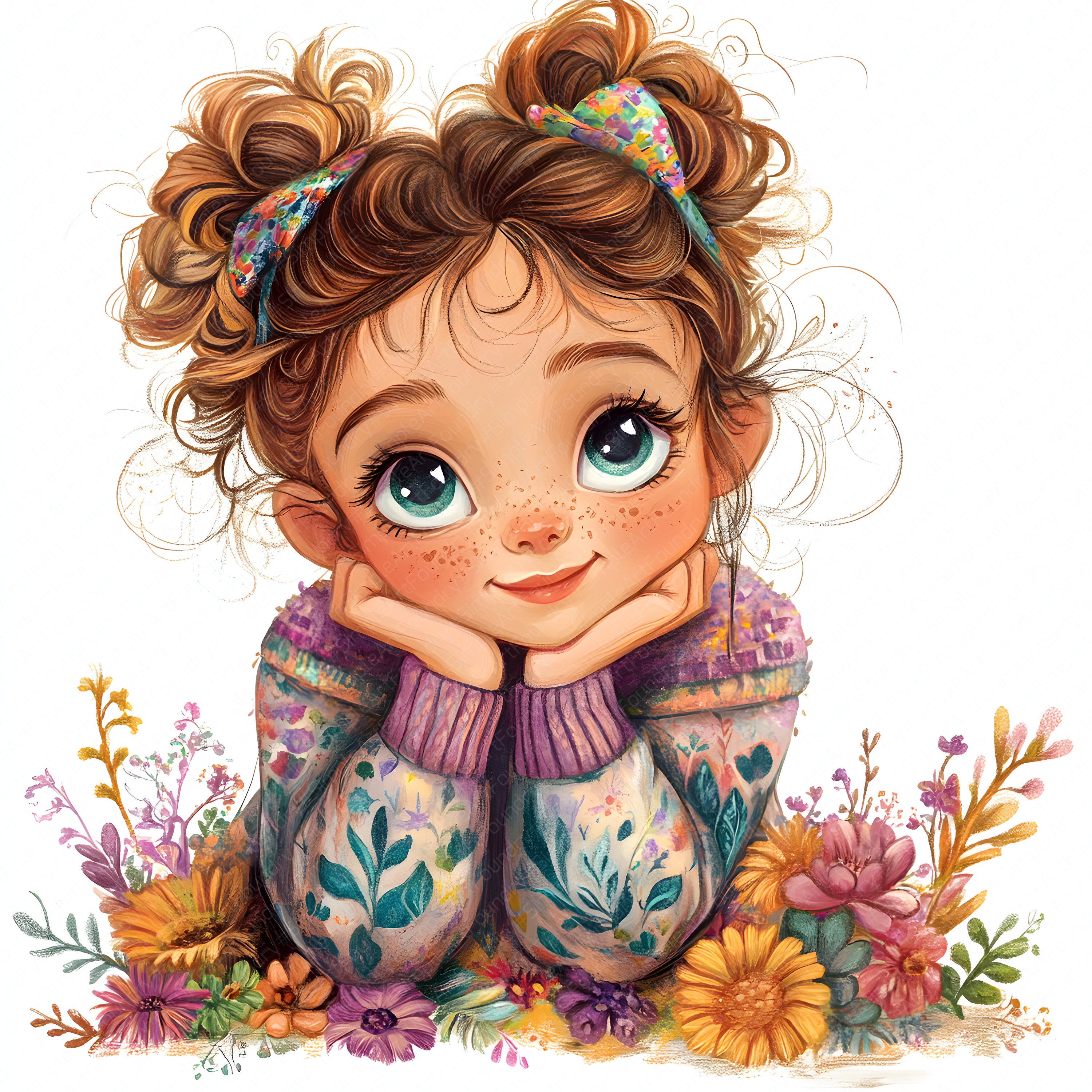 Whimsical Girls Clipart Set 18 Playful Pngs of Quirky Girl ...