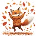 Fall Fox Clipart Set, 28 Pngs, Cozy Foxes With Leaves and Sweaters ...
