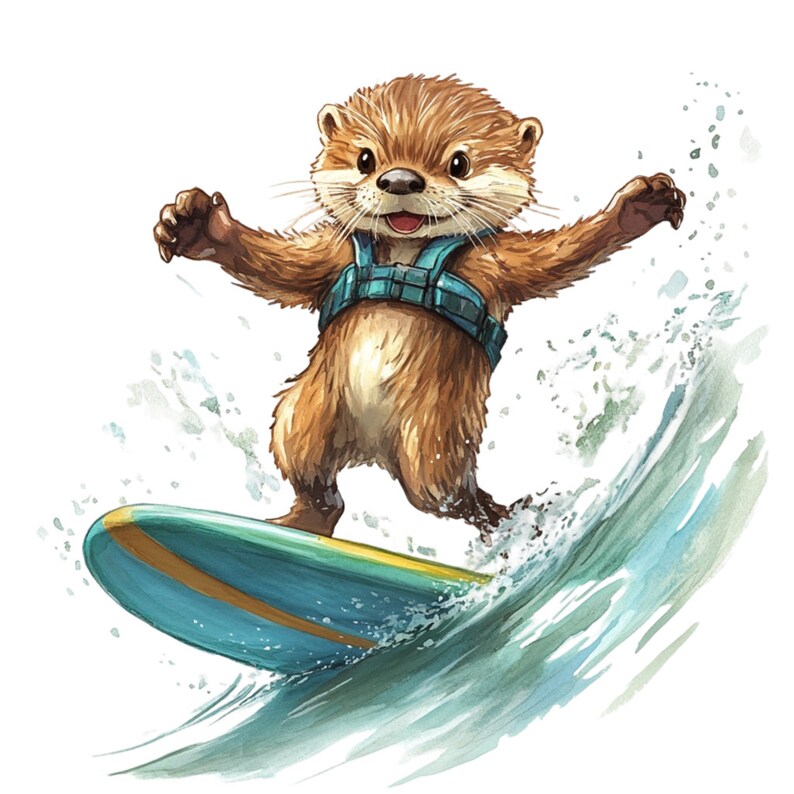 Beach Otter Clipart Set: Summer Fun Pngs for Crafts (23 Pngs) - Etsy
