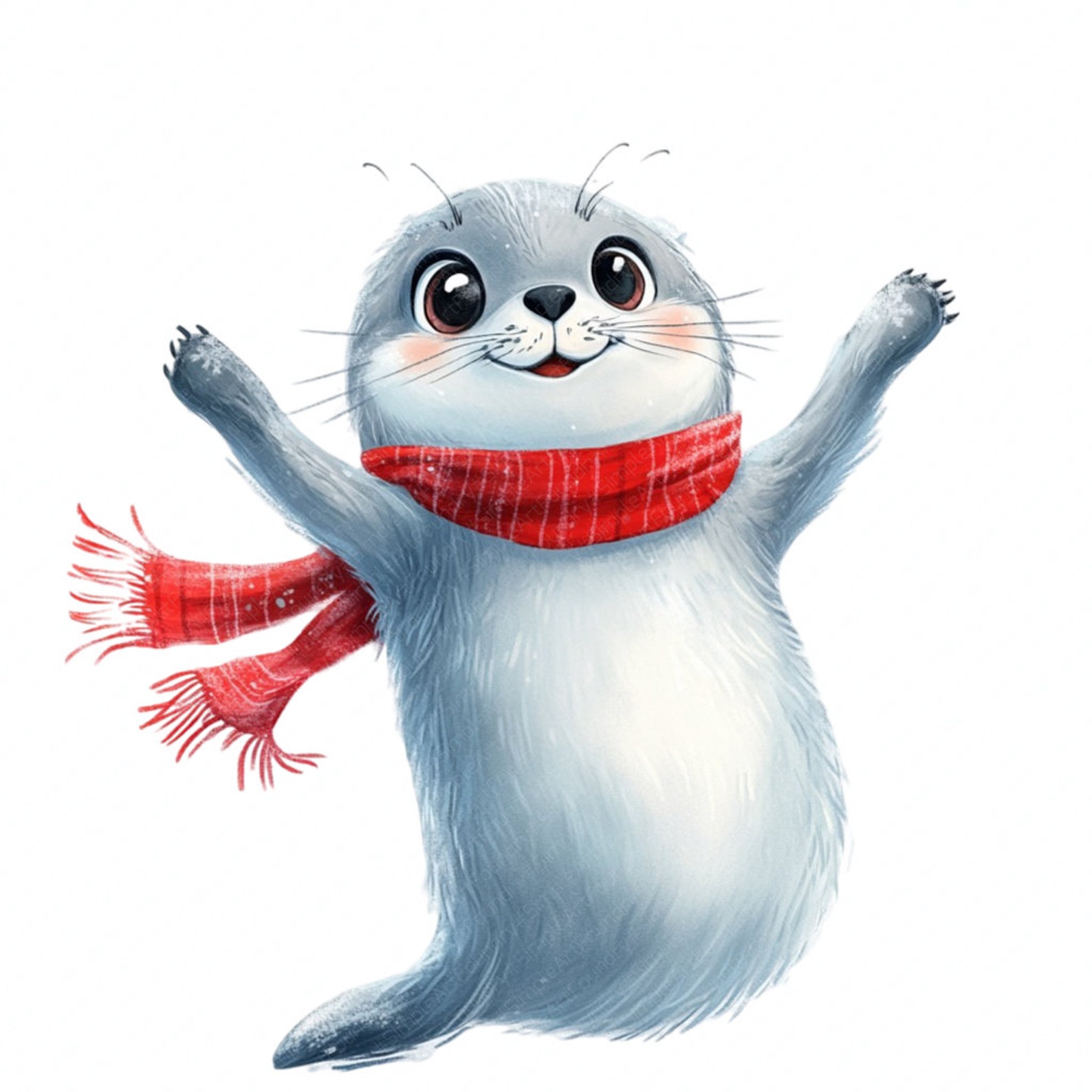 Holiday Baby Seal Clipart: Winter Christmas PNG Set - Etsy