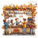 Coffee Shop Fall Scenes Clipart Cozy Autumn Cafe Illustrations Warm ...