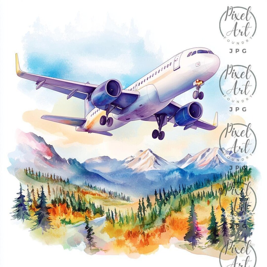 Aviation Adventure Clipart Airplane Travel Scenic Flight 20 Jpgs ...