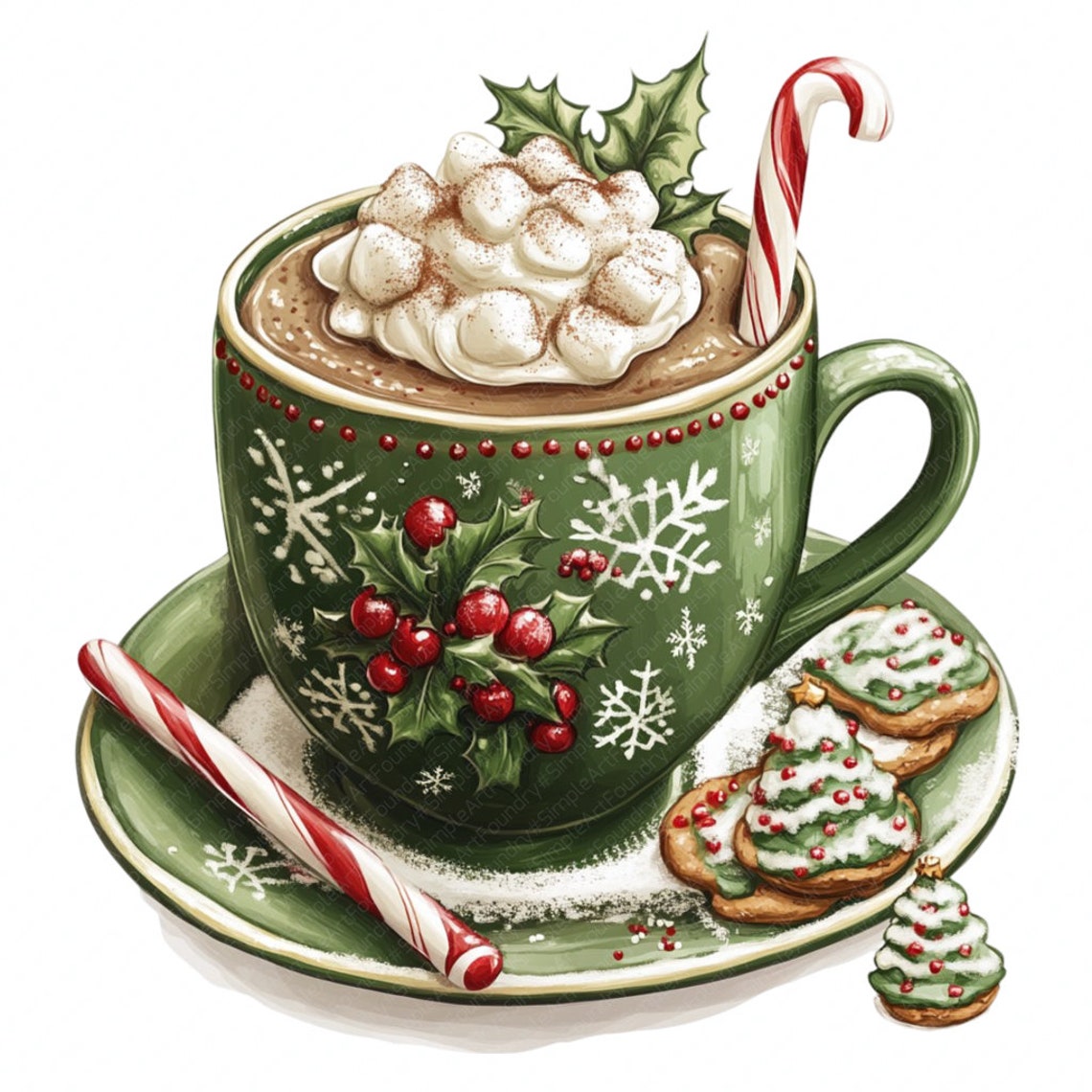 Christmas Hot Cocoa Clipart Set – 18 Festive Pngs, Holiday Cocoa Mugs ...
