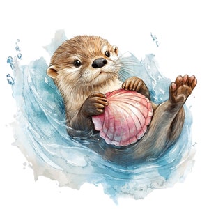 Beach Otter Clipart Set: Summer Fun Pngs for Crafts (23 Pngs) - Etsy