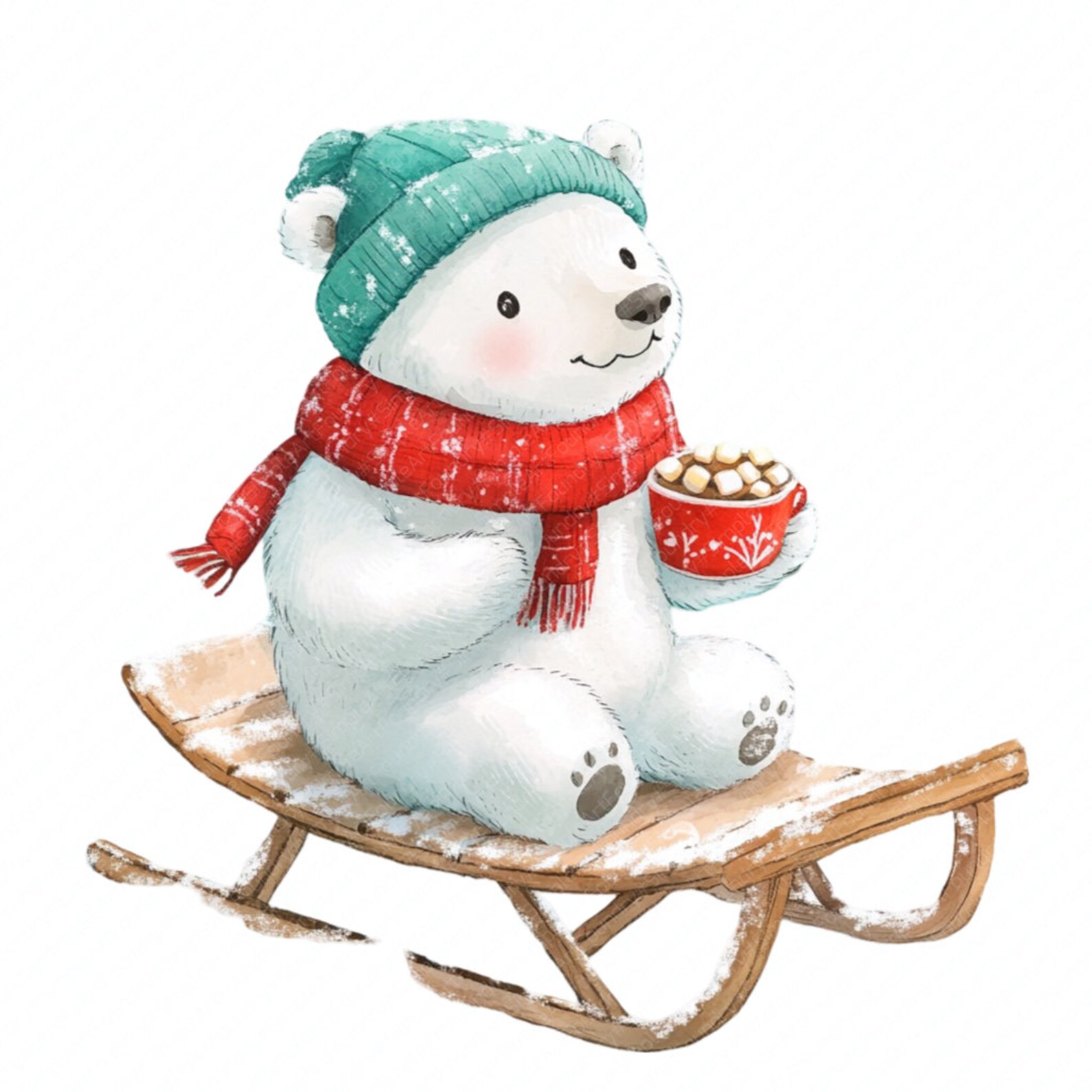 Snowy Polar Bear Clipart Set – Holiday Winter Pngs (21 Items) - Etsy