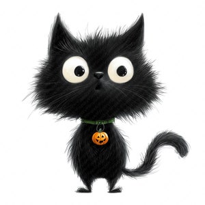 Cute Spooky Halloween Black Cat Clipart – 23 Witchy Pngs DIY Crafts ...