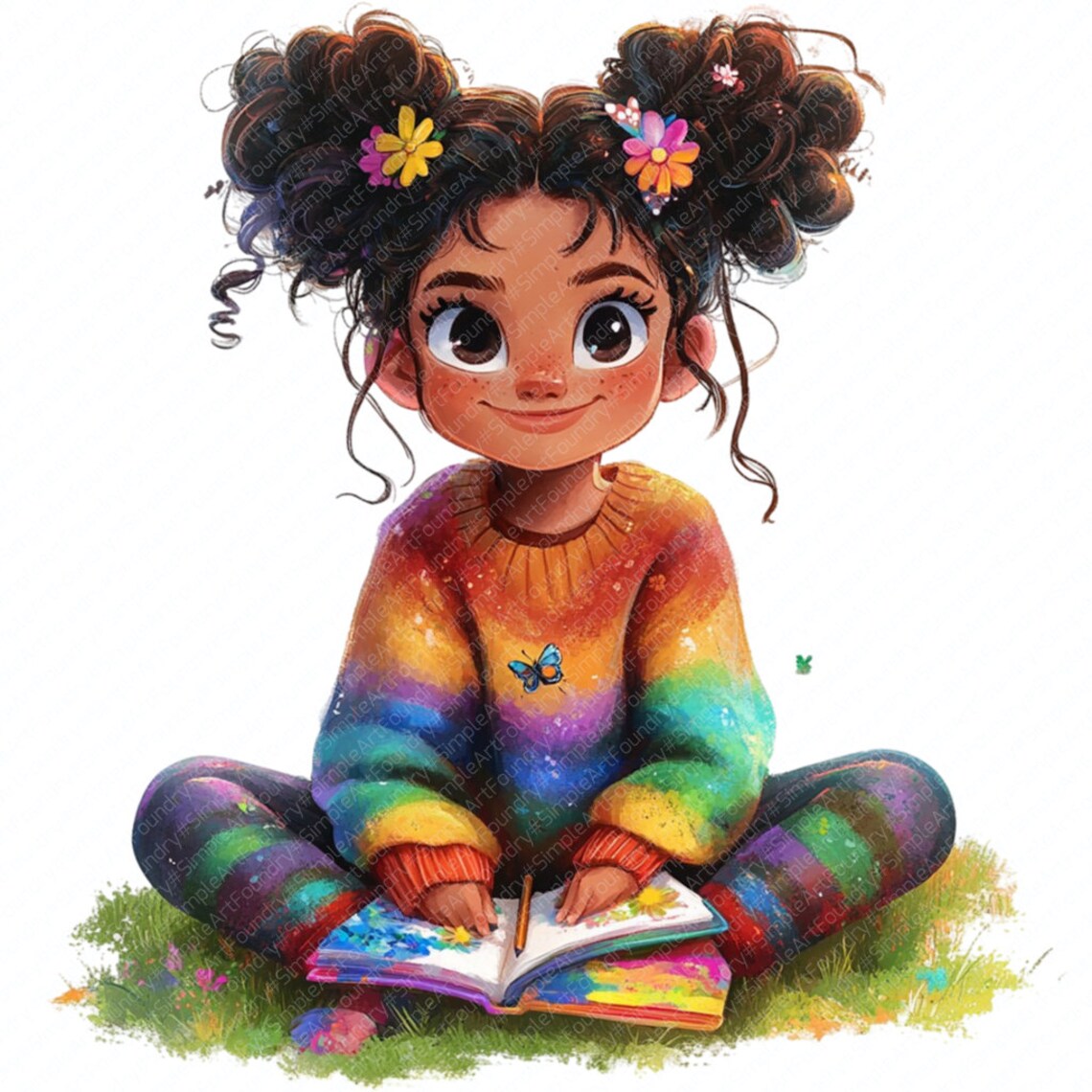 Whimsical Gender Neutral Child Clipart, 22 Cozy Adorable PNG Images ...
