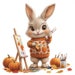 Fall Bunny Clipart Set 28 Pngs Cozy Sweaters & Autumn Leaves Cute ...