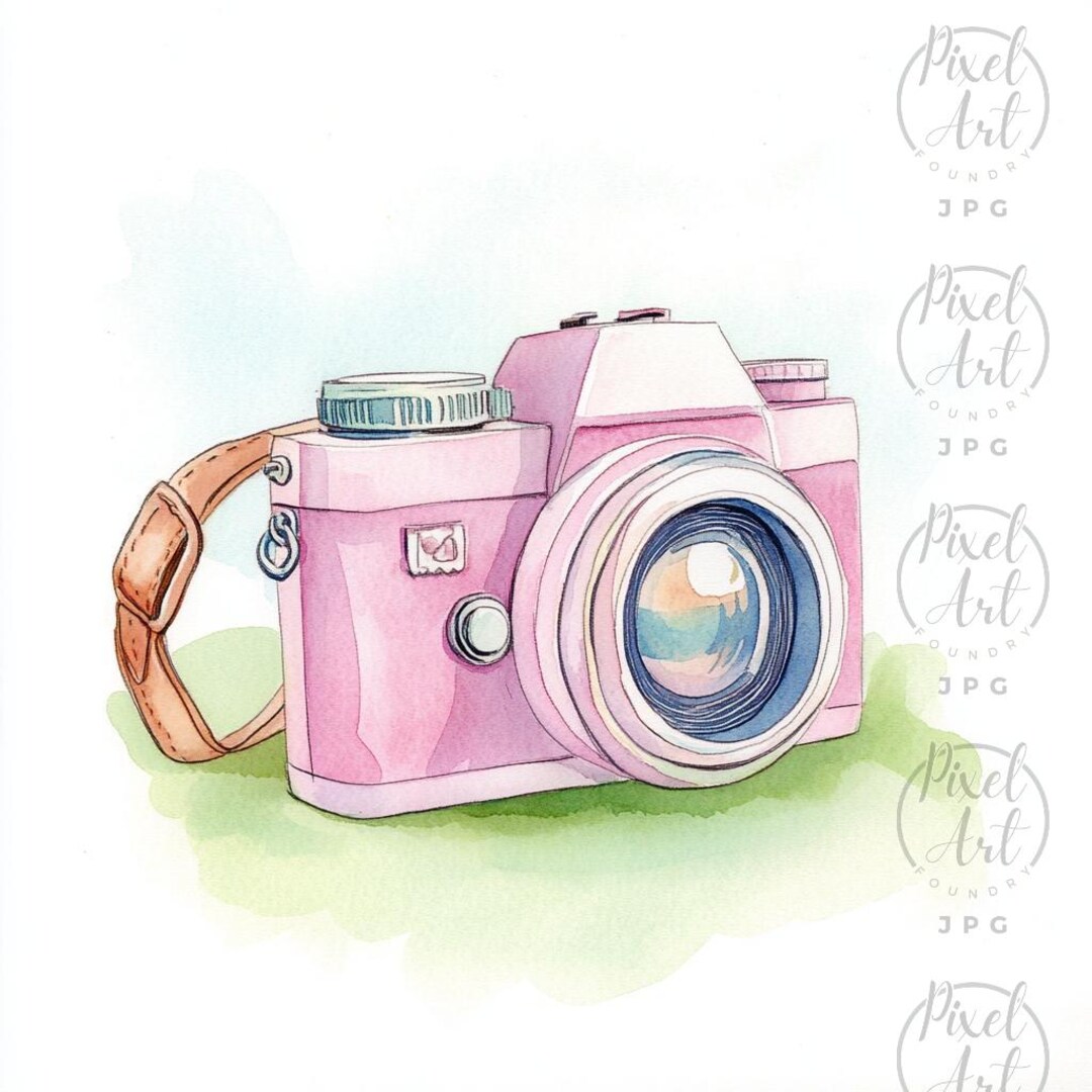 Whimsical Vintage Camera Clipart Retro Photography Art Pastel Nostalgia ...