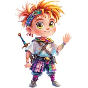 Adorable Ginger-haired Boy Clipart Set 22 Redhead Pngs of Cute Scenes ...