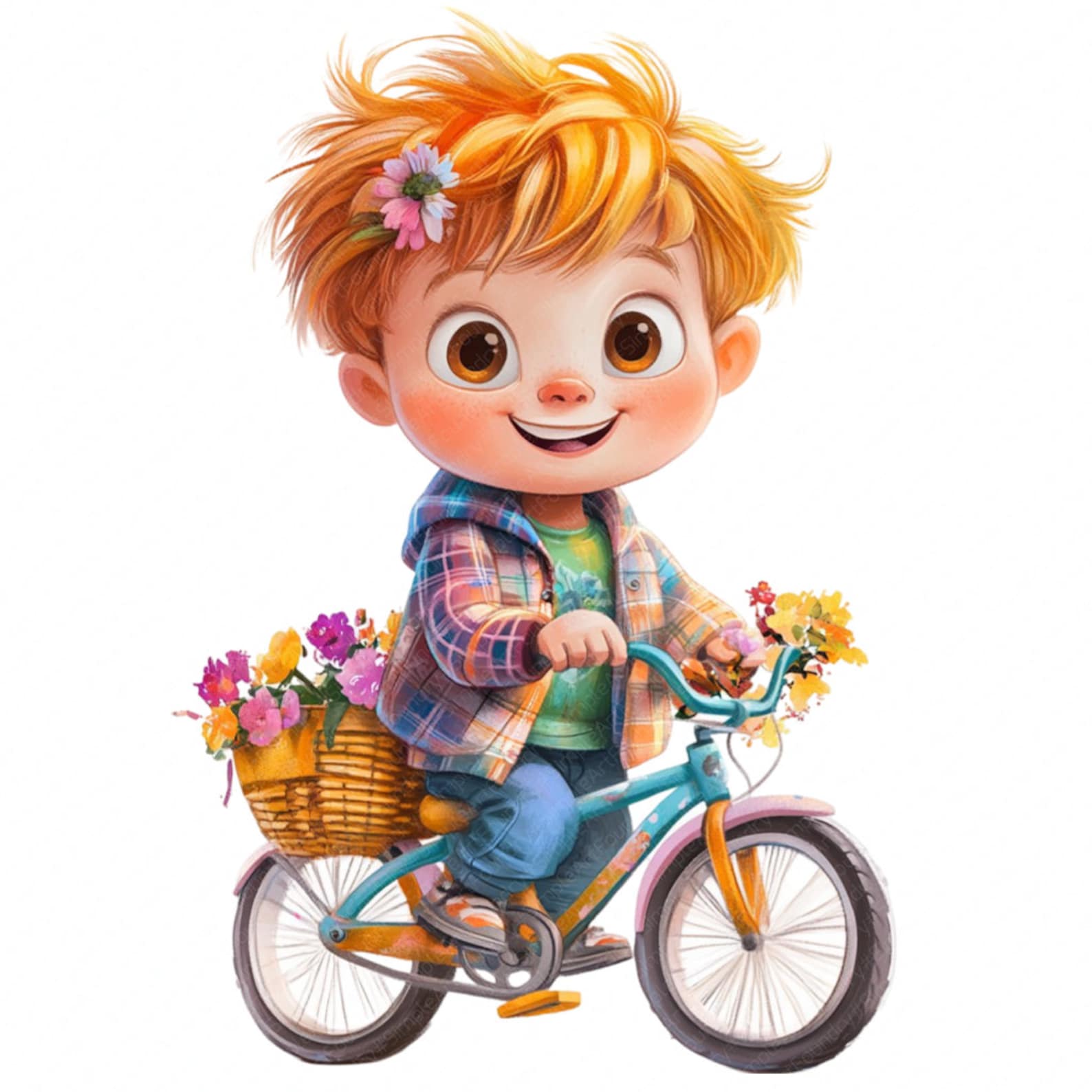Adorable Ginger-haired Boy Clipart Set – 22 Redhead Pngs of Cute Scenes ...
