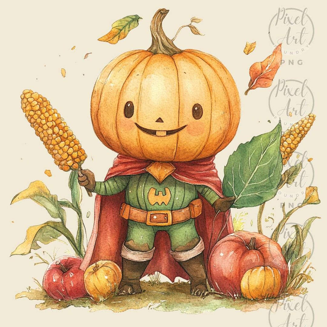 Pumpkin Protectors Clipart: Whimsical Halloween Costume Characters ...
