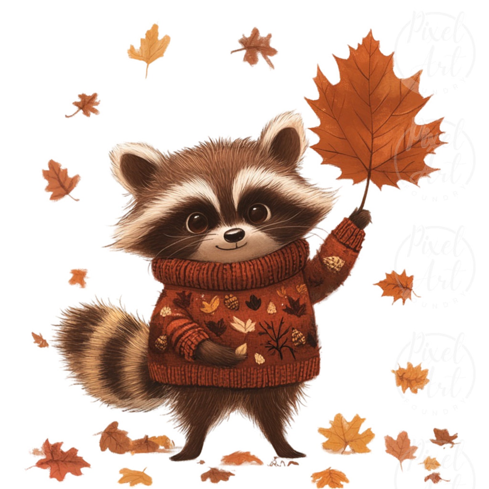 Fall Fox Clipart Set, 28 Pngs, Cozy Foxes With Leaves and Sweaters ...