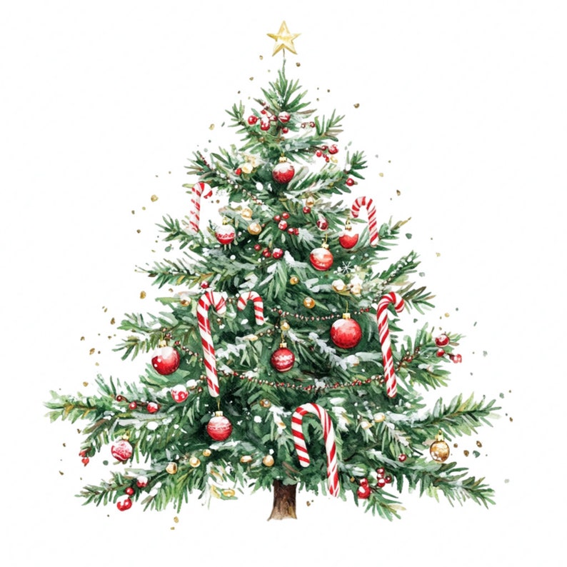 Classic Christmas Tree Clipart Set 24 Festive Tree Designs With ...