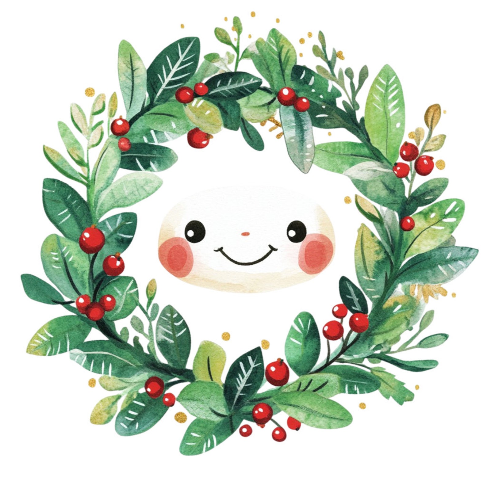 Christmas Wreath Clipart Set, 24 Pngs, Holiday Greenery and Red Bows ...