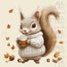 Fall Squirrel Clipart Cozy Autumn Squirrel Art Woodland Animal ...
