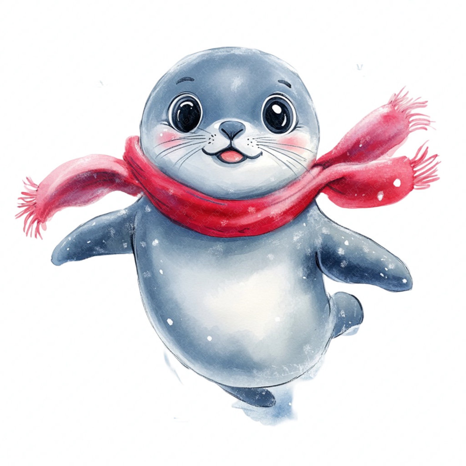 Holiday Baby Seal Clipart: Winter Christmas PNG Set - Etsy