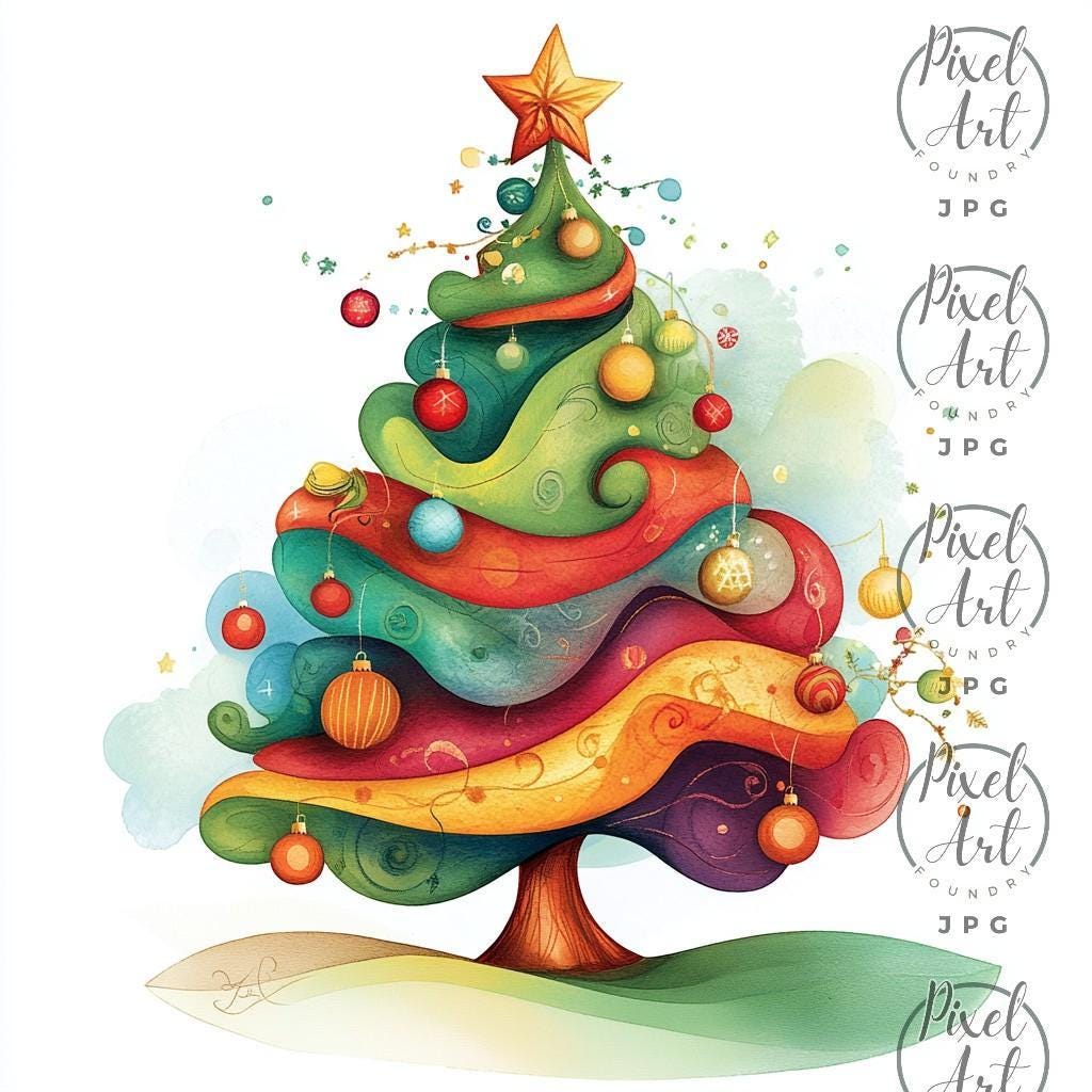 Vibrant Christmas Cheer Clipart Set Holiday Festive Designs Candy Cane ...