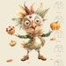 Clumsy Turkey Clown Clipart Set Funny Thanksgiving Turkeys Digital Art ...