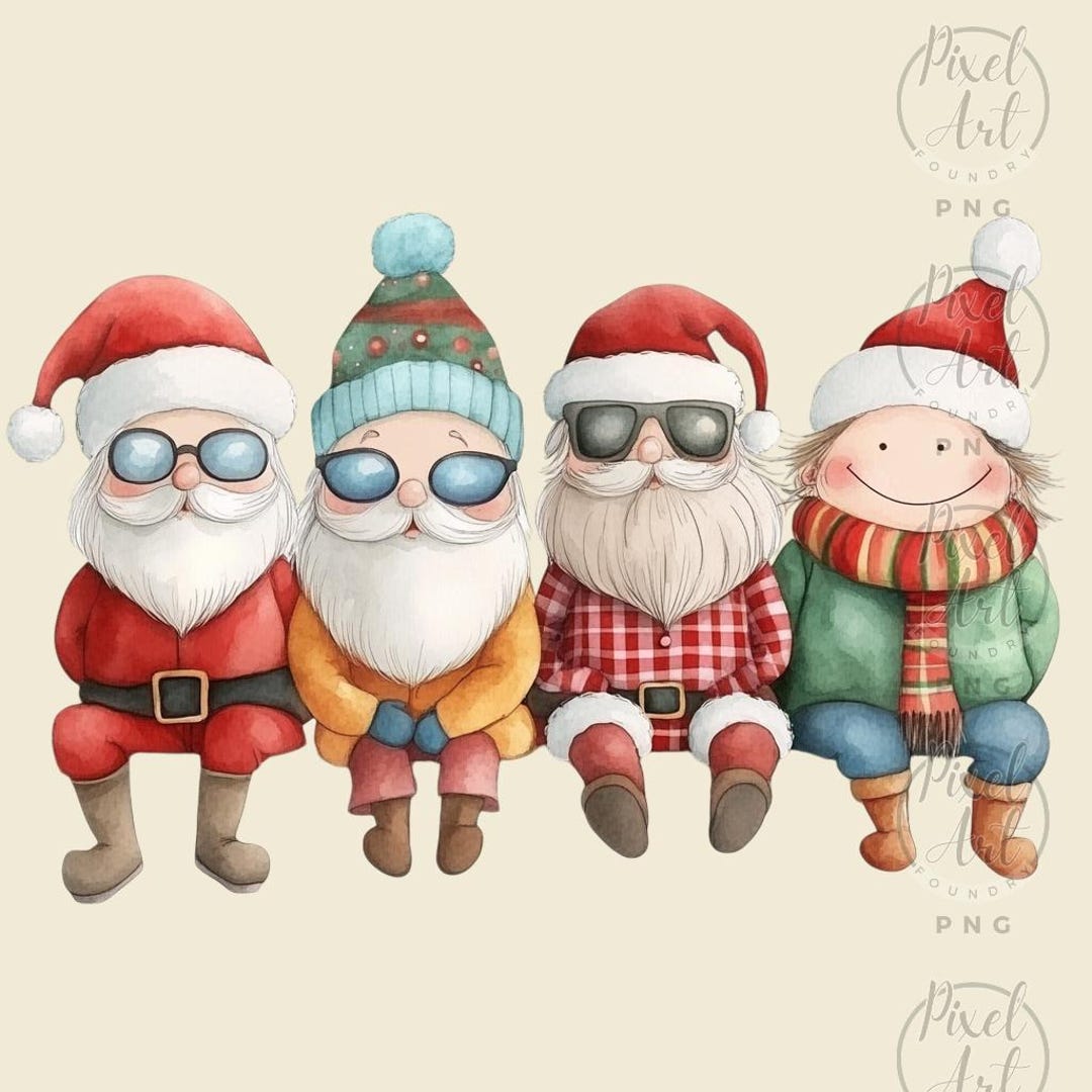 Charming Adorable Santas Clipart Collection Santa Gnomes Christmas 24 ...