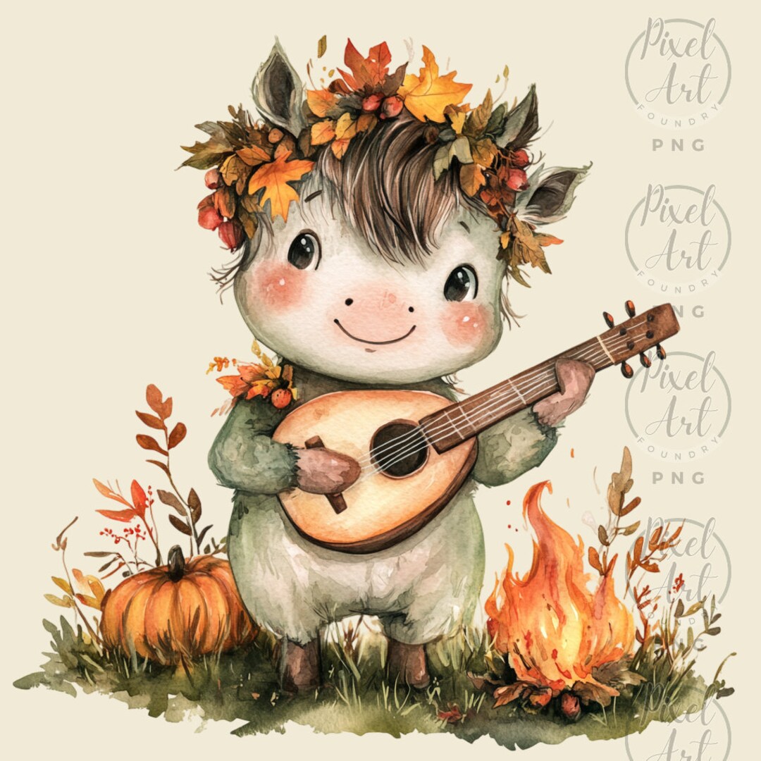 Cute Centaurs at Harvest Clipart Autumn Fall Fantasy Art Pumpkin ...