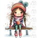 Ice Skating Quirky Girls Clipart Collection Winter Fun Playful Girls ...