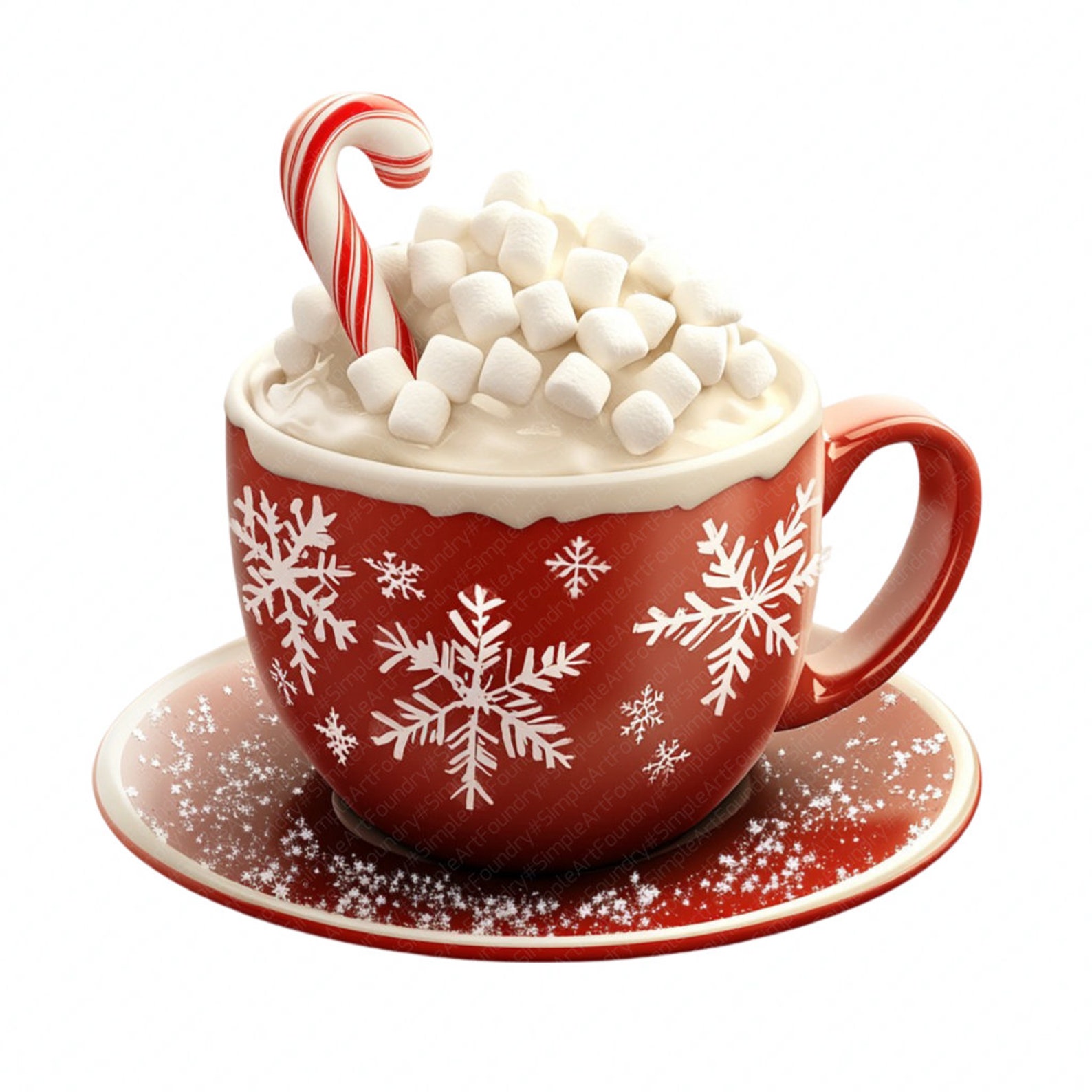 Christmas Cocoa Clipart – Festive Holiday Mugs, PNG Set (digital ...