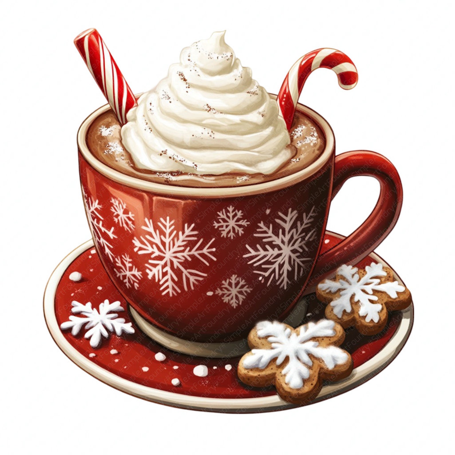 Christmas Hot Cocoa Clipart Set – 18 Festive Pngs, Holiday Cocoa Mugs ...