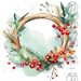 Rustic Green Christmas Clipart Pine Wreaths Cocoa Decor 22 JPG Festive ...