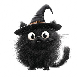 Cute Spooky Halloween Black Cat Clipart – 23 Witchy Pngs DIY Crafts ...