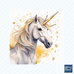 16 Magical Unicorn Clipart | Watercolor JPG | Whimsical Art for ...