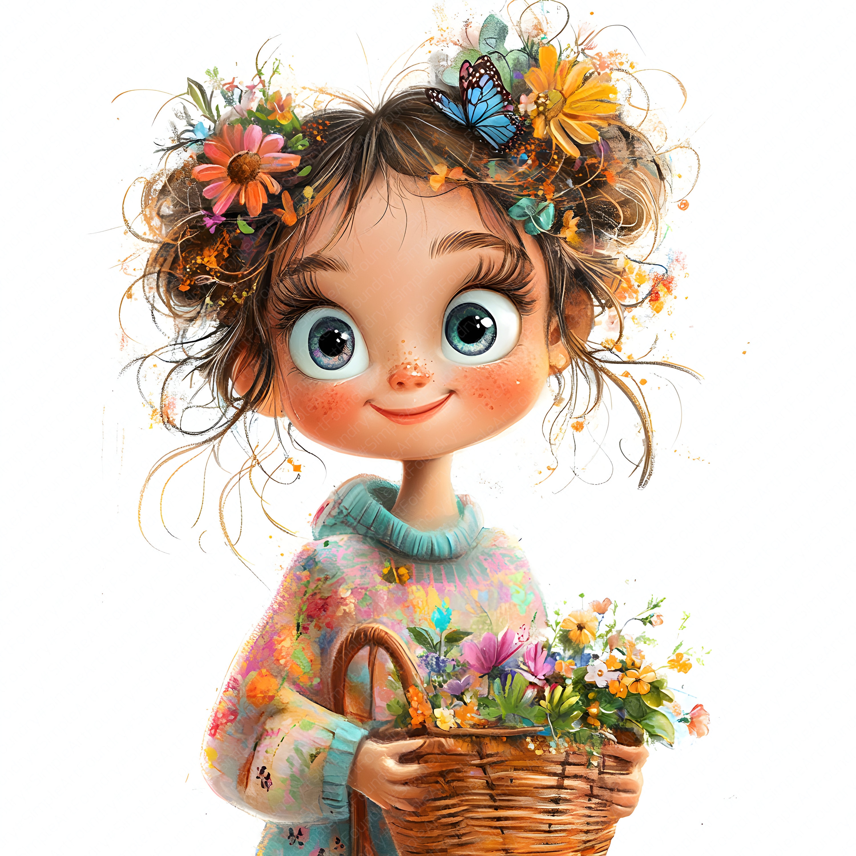 Whimsical Girls Clipart Set 18 Playful Pngs of Quirky Girl ...