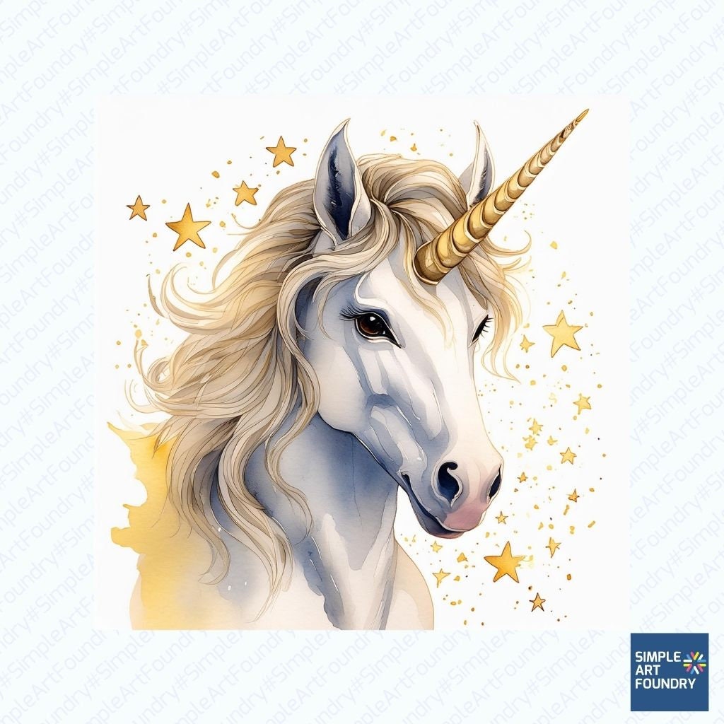 16 Magical Unicorn Clipart | Watercolor JPG | Whimsical Art for ...